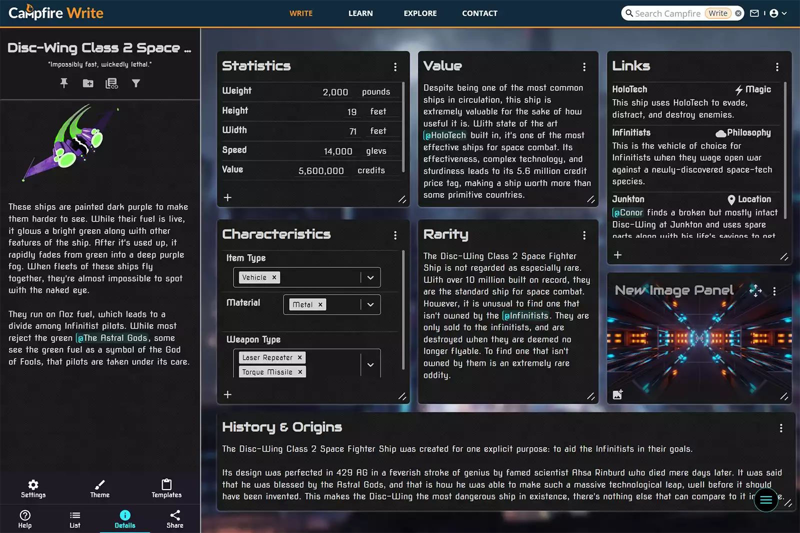 Campfire - Writing Software for Science Fiction Authors